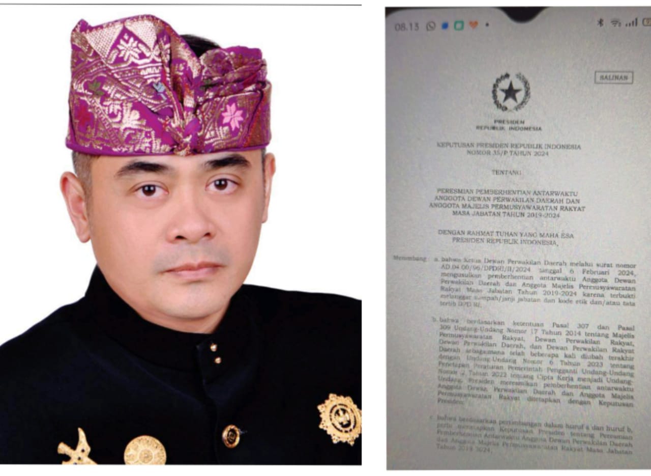 Jokowi Teken Keppres, AWK Sah Dipecat dari Kursi Senator RI - Bali Politika