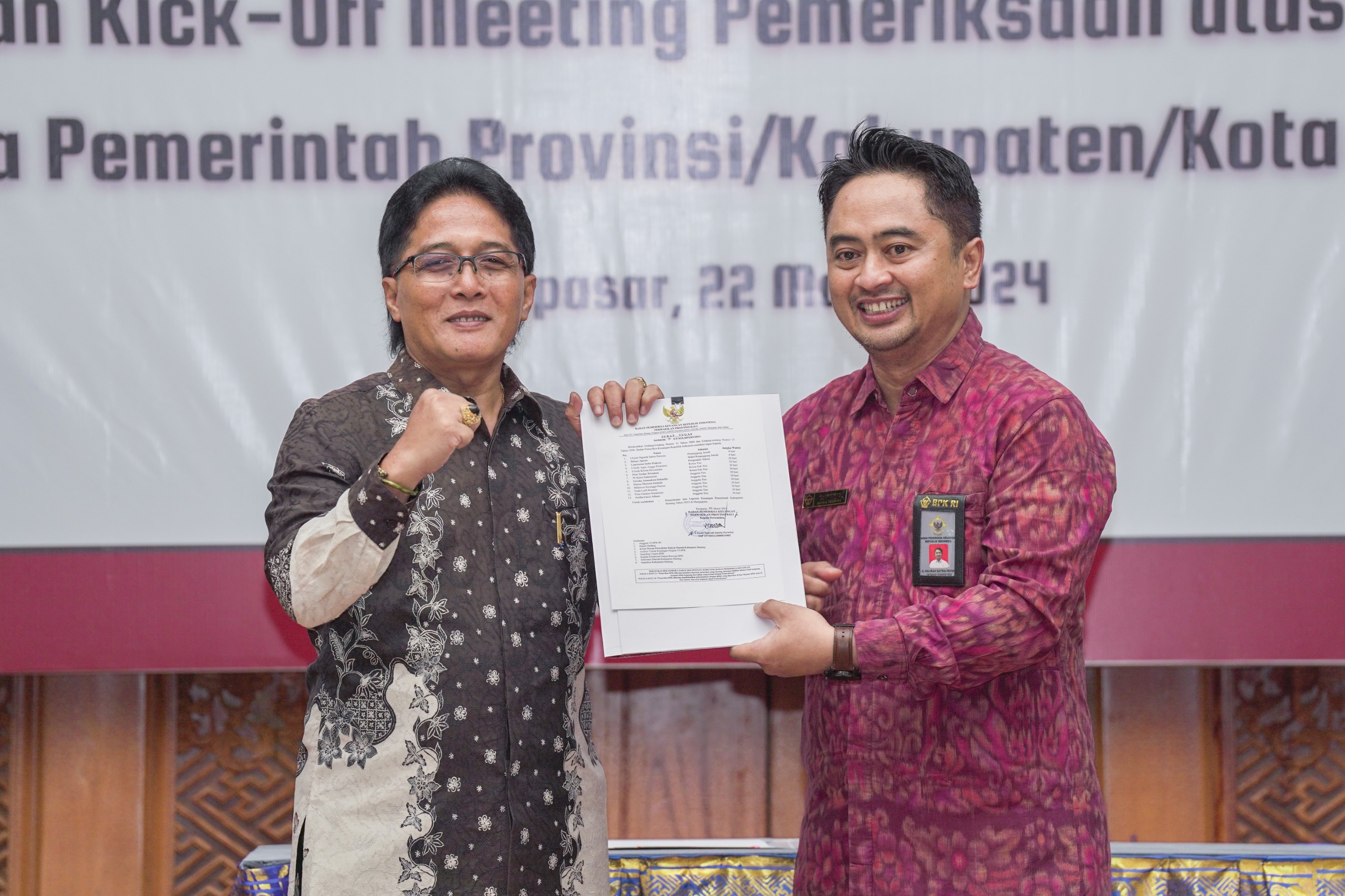 Bupati Badung Serahkan LKPD Unaudited 2023 kepada BPK RI - Bali Politika